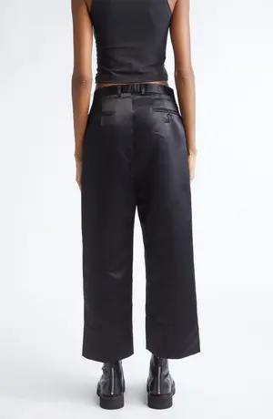 R13 Relaxed Pleated Crop Trousers