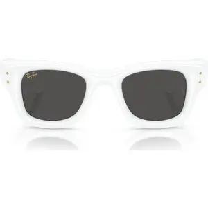 Ray-ban Wayfarer Puffer 47mm Square Sunglasses - White/dark Grey