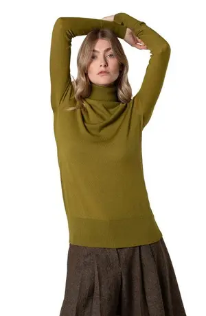 CELTIC & CO. British Merino Turtle Neck Sweater - Moss