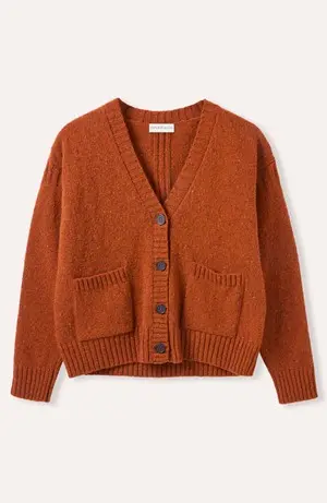 CELTIC & CO. Donegal Wool Boxy V-neck Cardigan
