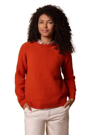 CELTIC & CO. Lambswool Button Neck Sweater