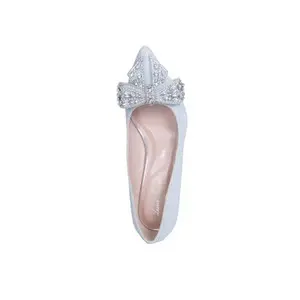LAUREN LORRAINE Sherry Sparkle Pump With Bow - Silver