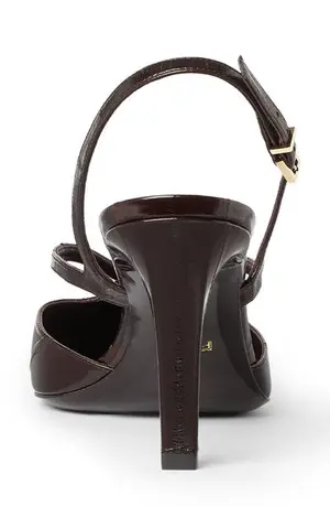 Fendi Ffold Genuine Eel Slingback Pumps - Brown