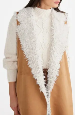 TALISMAN THE LABEL Wanderer Faux Suede Vest With Faux Fur Lining