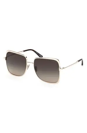 TOM FORD Tara 57mm Gradient Square Sunglasses