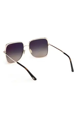 TOM FORD Tara 57mm Gradient Square Sunglasses