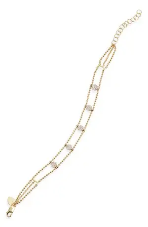 Meira T Diamond Disc Bead Chain Bracelet - Yellow