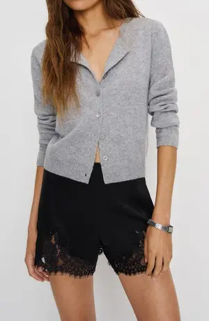 REFORMATION Fern Satin Shorts - Black