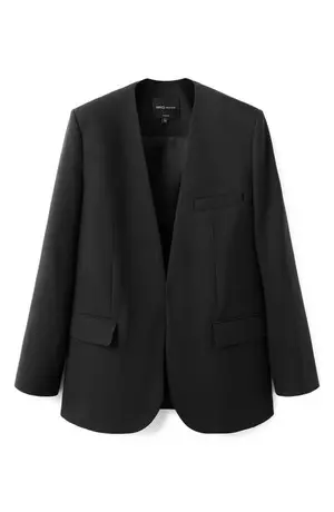 Mango Tailored Collarless Blazer