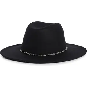 Treasure & Bond Chain Trim Felt Fedora - Black