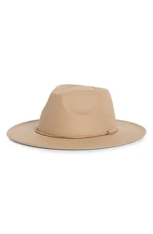 Treasure & Bond Chain Trimmed Fedora - Beige