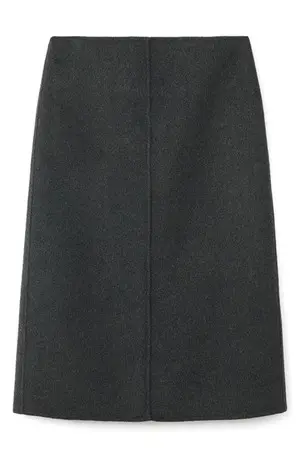 Mango Wool Blend Midi Skirt