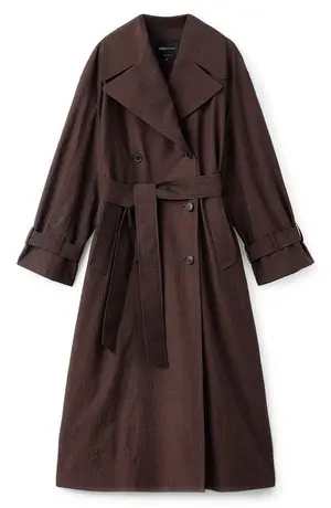 Mango Virgin Wool Blend Trench Coat