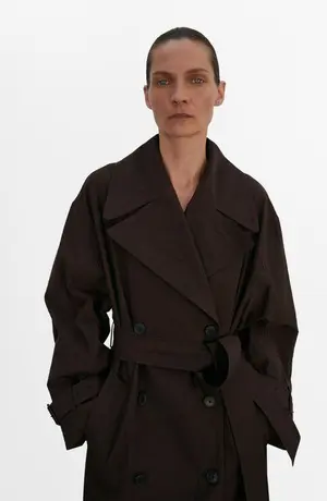 Mango Virgin Wool Blend Trench Coat