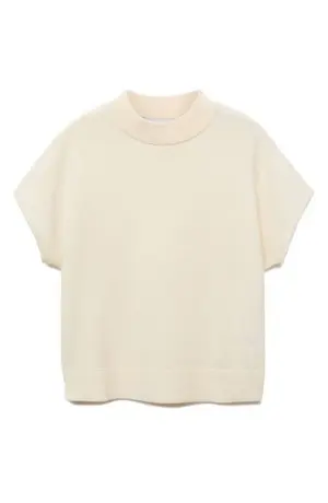 Mango Wool And Cashmere Mock Neck Sweater - Ecru