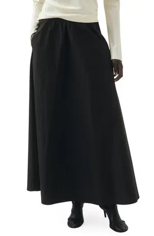 Mango Flared Cotton-blend Midi Skirt
