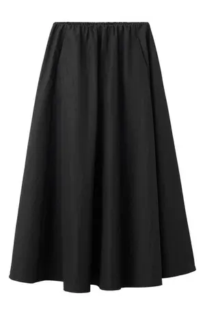 Mango Flared Cotton-blend Midi Skirt