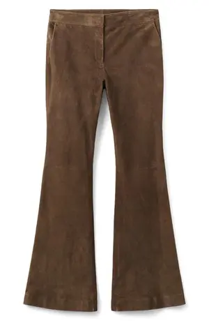 Mango Suede Flare Leg Pants
