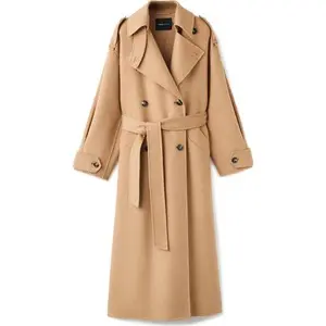 Mango Selection Double-breasted Wool-blend Trench Coat