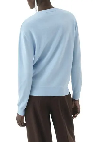 Mango Selection Crewneck Wool Sweater - Sky Blue