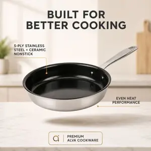 ALVA Maestro Nonstick Stainless Steel Frying Pan5-ply