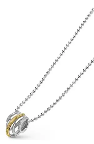 Lagos Caviar Lux Pavé Diamond Pendant Necklace