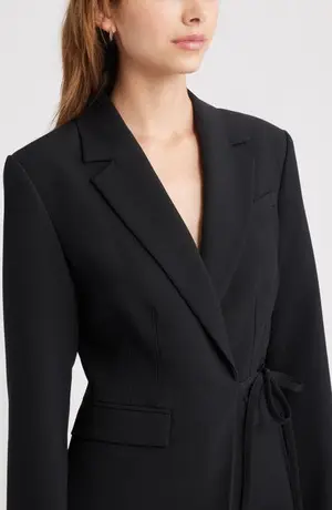 OPEN EDIT The Icon Suiting Wrap Blazer Dress - Black