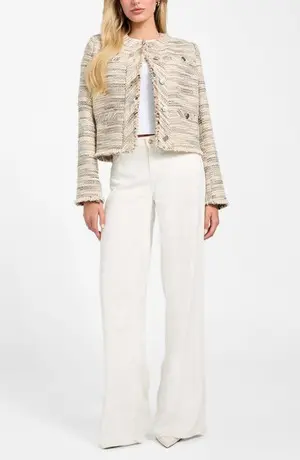 Guess Sutton Fringe Tweed Jacket