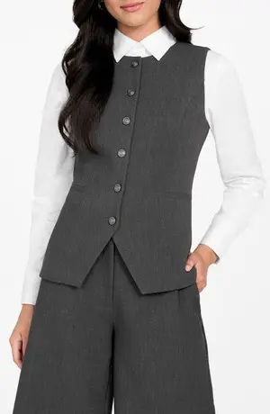 Guess Isabeau Button-up Vest - Grey Light