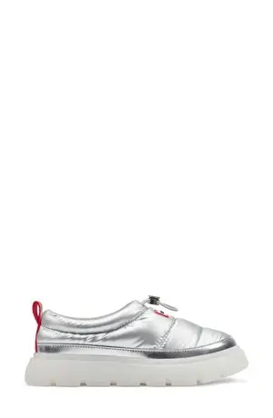 Hunter Madi Platform Puffer Slipper - Silver/silver