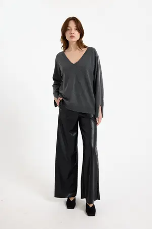 BRODIE CASHMERE Glitz Split Cuff Cashmere Sweater