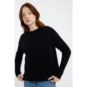 BRODIE CASHMERE Crew Neck Cashmere Jumper - Black