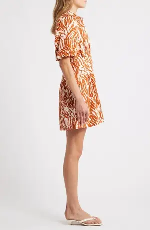 Love The Label Printed Button-up Mini Shirtdress