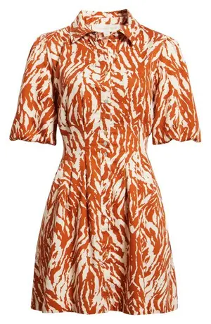 Love The Label Printed Button-up Mini Shirtdress
