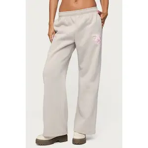 EDIKTED Wild Petal Wide Leg Sweatpants