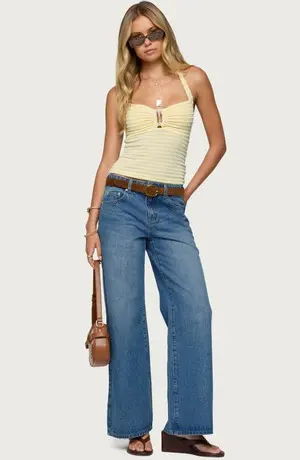 EDIKTED Wide Leg Jeans - Blue