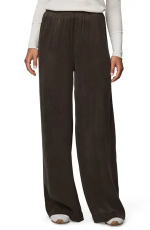 Splendid Serena Satin Pull-on Pants - Soft Chocolate Brown