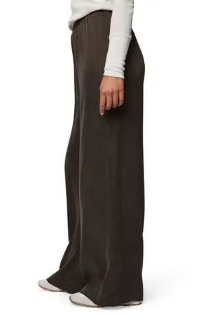 Splendid Serena Satin Pull-on Pants - Soft Chocolate Brown