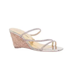 LAUREN LORRAINE Lanie Rhinestone Wedge Sandal - Gold