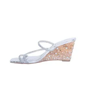 LAUREN LORRAINE Lanie Rhinestone Wedge Sandal