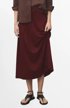 Mango Plank Pleat Midi Skirt