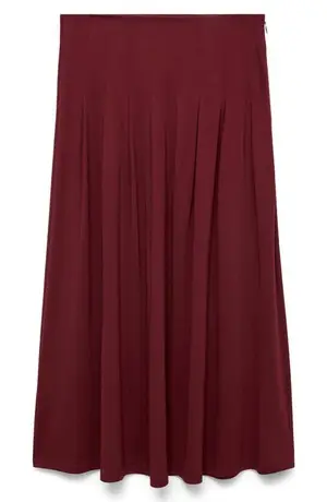 Mango Plank Pleat Midi Skirt