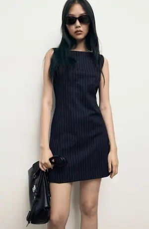 Mango Pinstripe Sleeveless Dress