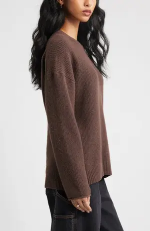 Bp. Oversized Fuzzy Knit Sweater - Brown Coffee