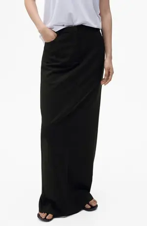 Mango High Rise Pencil Skirt - Black
