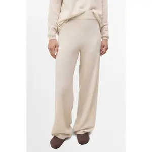 Mango Cashmere Straight Leg Jogger Pants - Off White