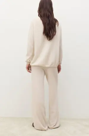 Mango Cashmere Straight Leg Jogger Pants - Off White