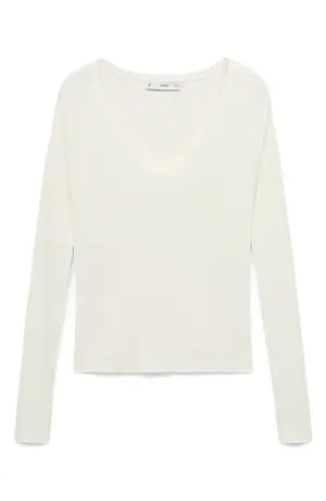 Mango V-neck Ribbed Sweater