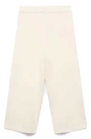 Mango Knit Cropped Pants - Ecru