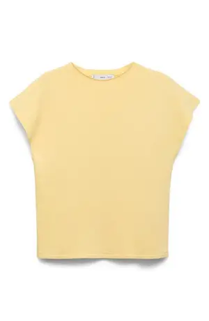 Mango Cap-sleeve Fine Knit Sweater - Pastel Yellow